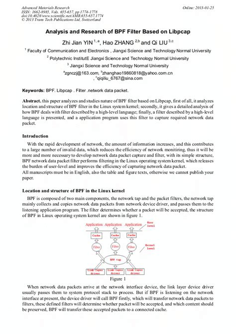 Analysis And Research Of BPF Filter Based On Libpcap Scientific Net