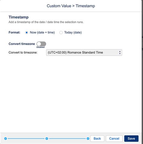Timestamp Custom Value Deselect