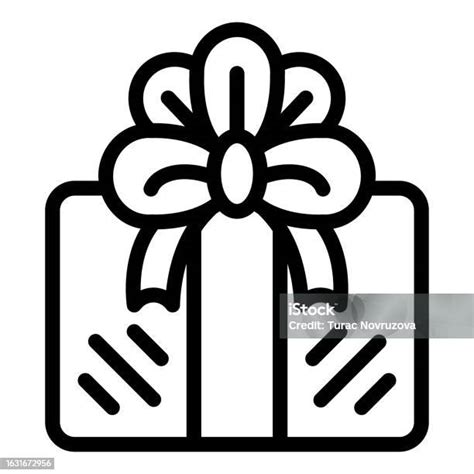 선물 라인 아이콘입니다 흰색으로 분리된 벡터 그림을 제시합니다 선물 상자 개요 스타일 및 응용 프로그램을 위해 설계되었습니다 Eps 10 10에 대한 스톡 벡터 아트 및