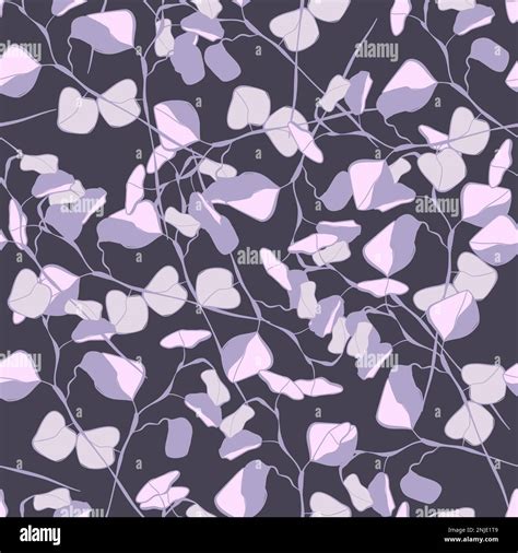 Seamless Botanical Pattern With Eucalyptus Branches Vector Illustration