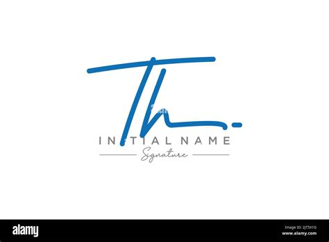 Th Signature Logo Template Vector Hand Drawn Calligraphy Lettering Vector Illustration Stock