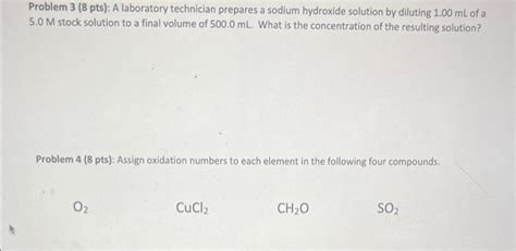 solved problem 3 8 pts a laboratory technician prepares