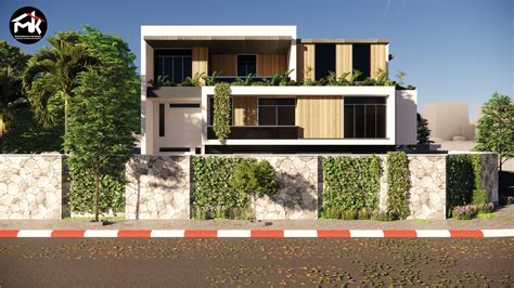 angular villa with 2 fronts 3d model cgtrader