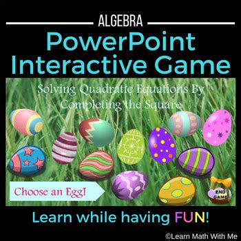 Solving Quadratic Equations Completing The Square PowerPoint Game