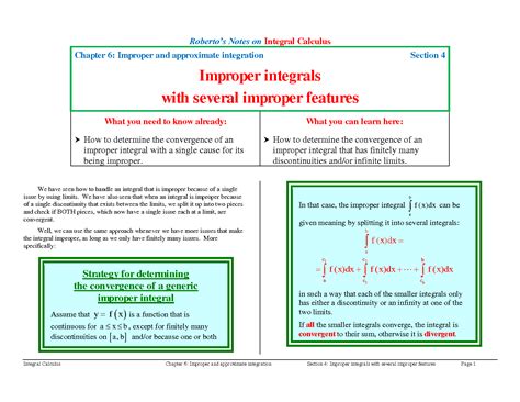 solution algebra improper integrals with several improper features
