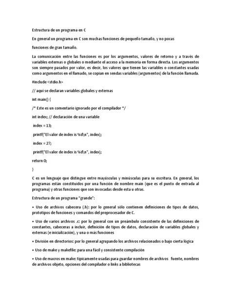 Estructura De Un Programa En C Descargar Gratis Pdf Compilador Archivo De Computadora