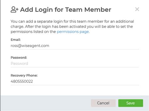 adding team members with permissions