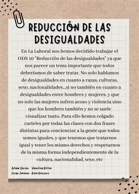 Nuevo Cartel Sobre El Ods Reducción De Las Desigualdades Blog Cehs