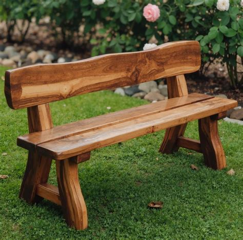 Rustic Solid Wood Garden Bench Handmade Outdoor Wooden Seat For Patio And Yard Etsy Uk