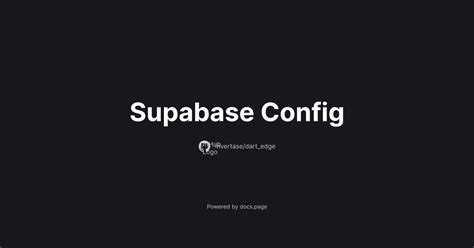 Supabase Config