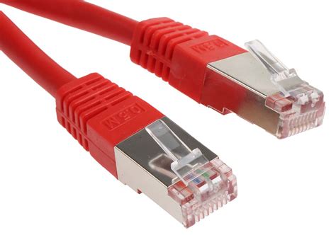 RS PRO Cat6 Male RJ45 To Male RJ45 Ethernet Cable S FTP Shield Red PVC Sheath 0 5m RS