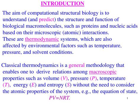 Ppt Introduction The Aim Of Computational Structural Biology Is To