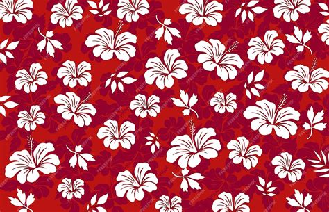 Premium Vector Hibiscus Flowers And Leaves Pattern Hawaiian Seamless