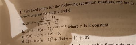 solved on relations and test for 3 find fixed points for