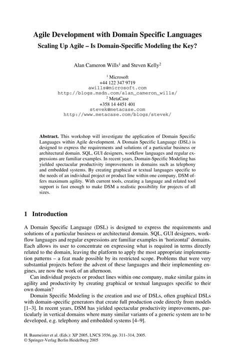 Pdf Agile Development With Domain Specific Languages