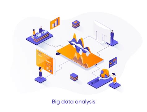 Premium Vector Big Data Analysis Isometric Illustration With People