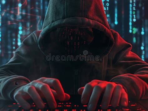 Mysterious Hacker Typing In Dark Room Stock Image Image Of Identity