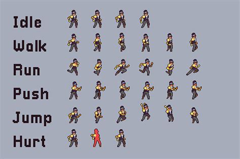 3 character sprite sheets