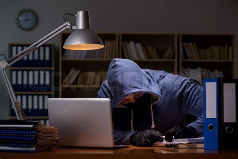 Hacker Stealing Personal Data From Home Computer Stock Image Colourbox