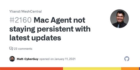 Mac Agent Not Staying Persistent With Latest Updates Issue Ylianst MeshCentral GitHub