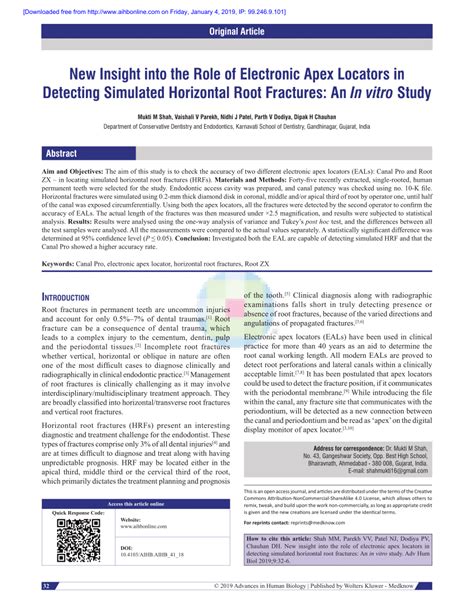 Pdf New Insight Into The Role Of Electronic Apex Locators In Detecting Simulated Horizontal