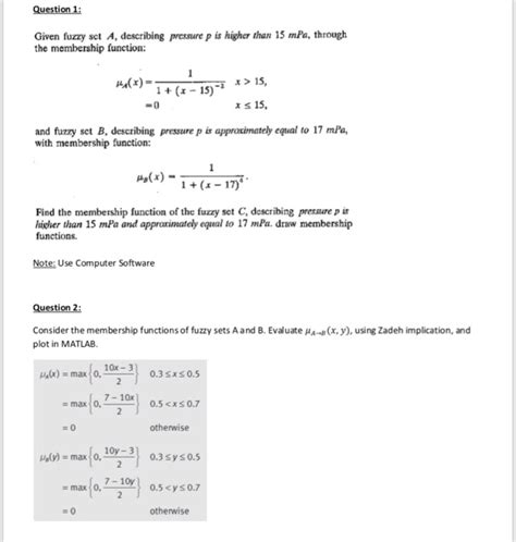 Solved Question Given Fuzzy Sct A Describing Pressure P Chegg Com