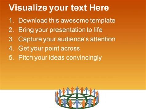 Group Of People Around Globe Communication Powerpoint Themes And