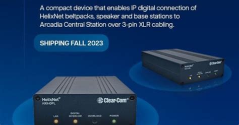 Clear Com Announces New Hxii Dpl Powerline Device United States Institute For Theatre Technology