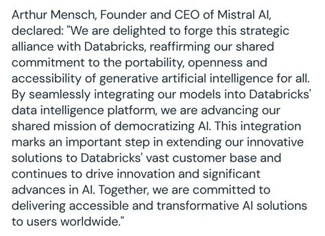 Databricks Turbocharges Data Intelligence With Mistral Ai Integration