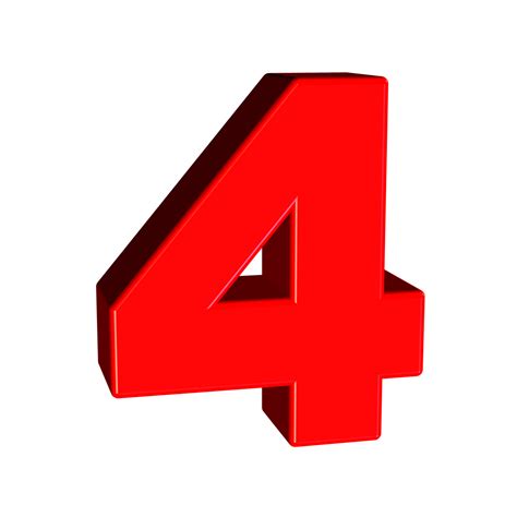 Four Number 4 Digit Font Free Image From Needpix Com