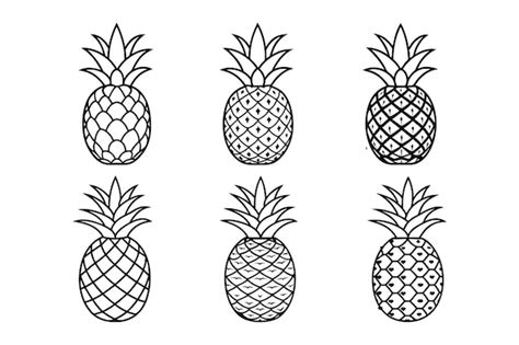 Pineapple Outline Vectors And Illustrations For Free Download Freepik