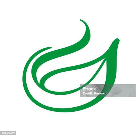 녹차 잎의 나무 로고 생태 자연 요소 벡터 아이콘입니다 에코 비 건 바이오 서 예 손으로 그린 그림 0명에 대한 스톡 벡터 아트 및 기타 이미지 Istock