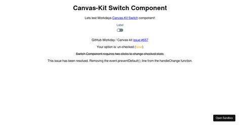 Use Case Workday Canvas Kit Switch Codesandbox