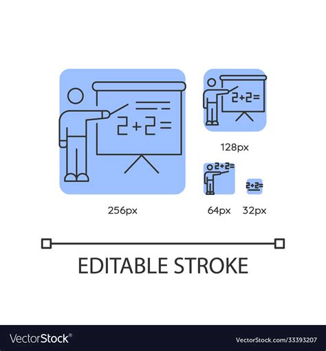 Tutor Blue Linear Icons Set Royalty Free Vector Image