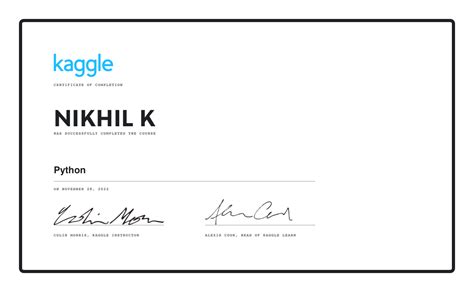 Nikhil K Completed The Python Course On Kaggle