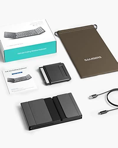 Samsers Foldable Bluetooth Keyboard With Numeric Keypad Full Size Wireless Folding Keyboards