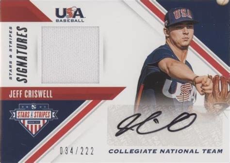 2020 Panini Usa Baseball Stars And Stripes Stars And Stripes Signatures Jeff Criswell Sss Jc 222