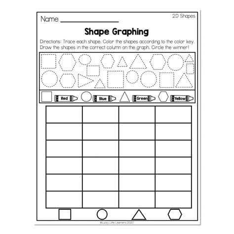 2nd Grade Math Worksheets Geometry 2d Shapes Shape Graphing