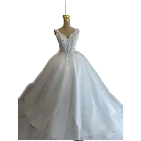 خرید و قیمت لباس عروس بالاتنه سنگدوزی شده جنس دامن ساتن آمریکایی یقه