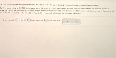 Solved Set Up A System Of Linear Equations To Represent The Chegg