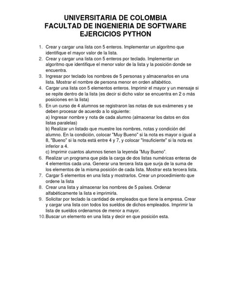 ejercicios python pdf