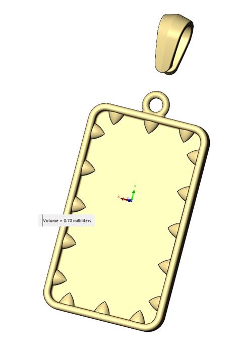 stl file spiked rectangular pendant with bail 3d print model 📿 ・3d printer model to download・cults