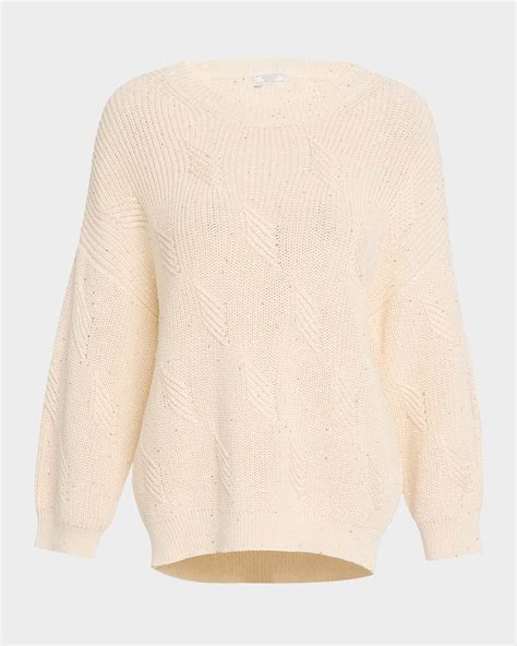 Peserico Textured Sequin Rib Knit Sweater Neiman Marcus