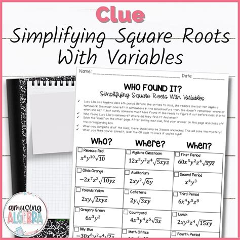 Simplifying Square Roots Worksheets