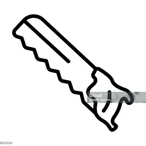 목수는 건설 도구 컬렉션에서 아이콘을 보았다 얇은 선형 목수 톱 목수 흰색 배경에 격리 된 작업 개요 아이콘 라인 벡터 목수는 웹 및 모바일기호 기호를 보았다 0명에 대한