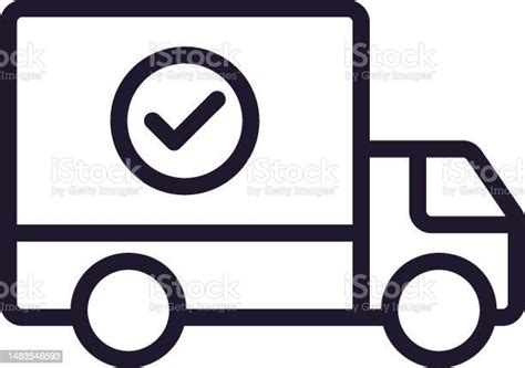 트럭 개념입니다 배너 전단지 및 웹 사이트에 대한 현대적인 개요 고품질 그림 트렌디한 플랫 스타일로 편집 가능한 획 배달의 라인