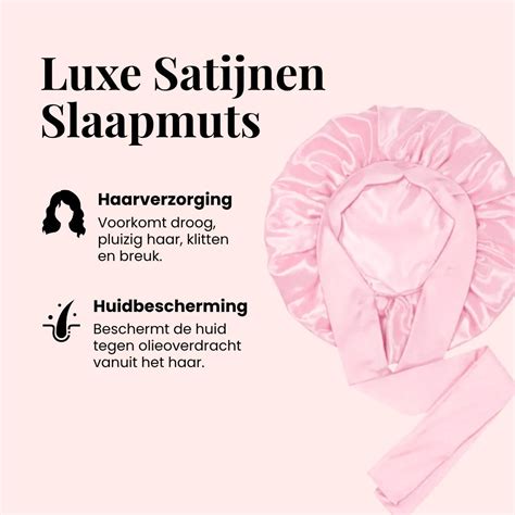 Satijnen Slaapmutsen 2 Stuks Met Strik Rood And Roze