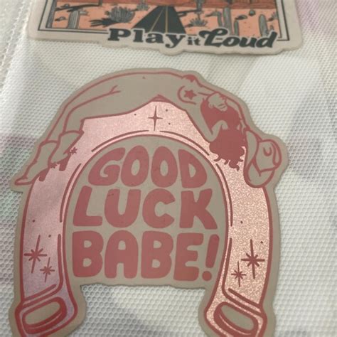 Glitter Good Luck Babe Vinyl Sticker 35 X 32 Etsy