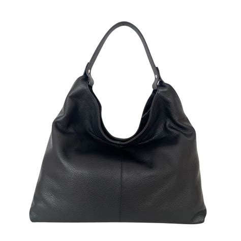 Copenhagen Genuine Leather Hobo Shoulder Bag Black The Leather Mob
