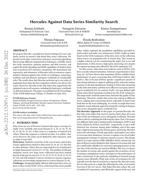 Pdf Hercules Against Data Series Similarity Search